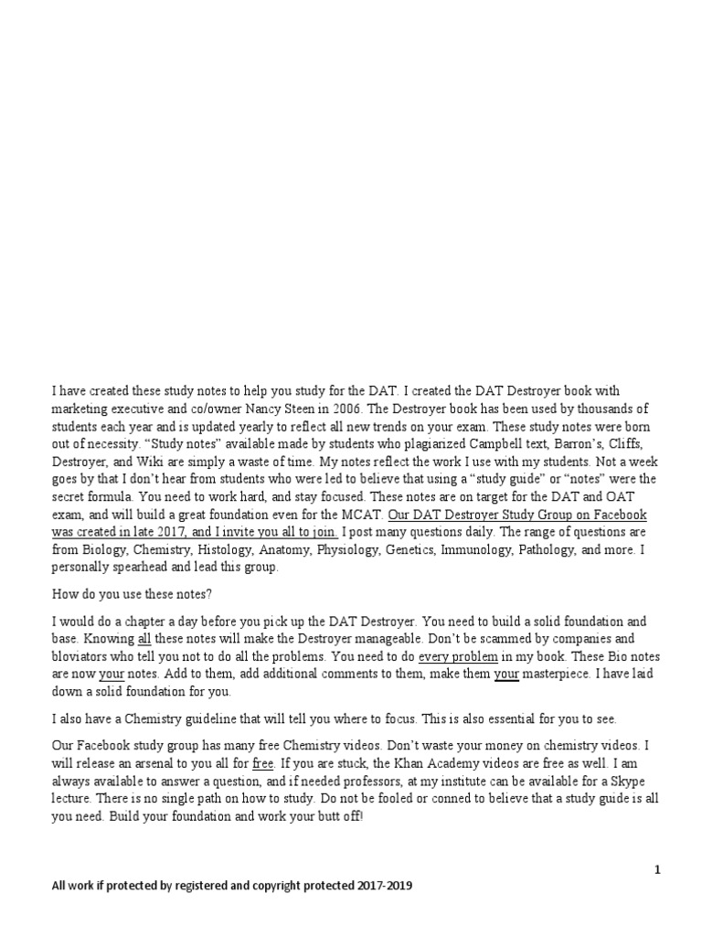 Dr. Romano's Dynamite Bio Review July 2019 PDF | PDF | Chemical ...