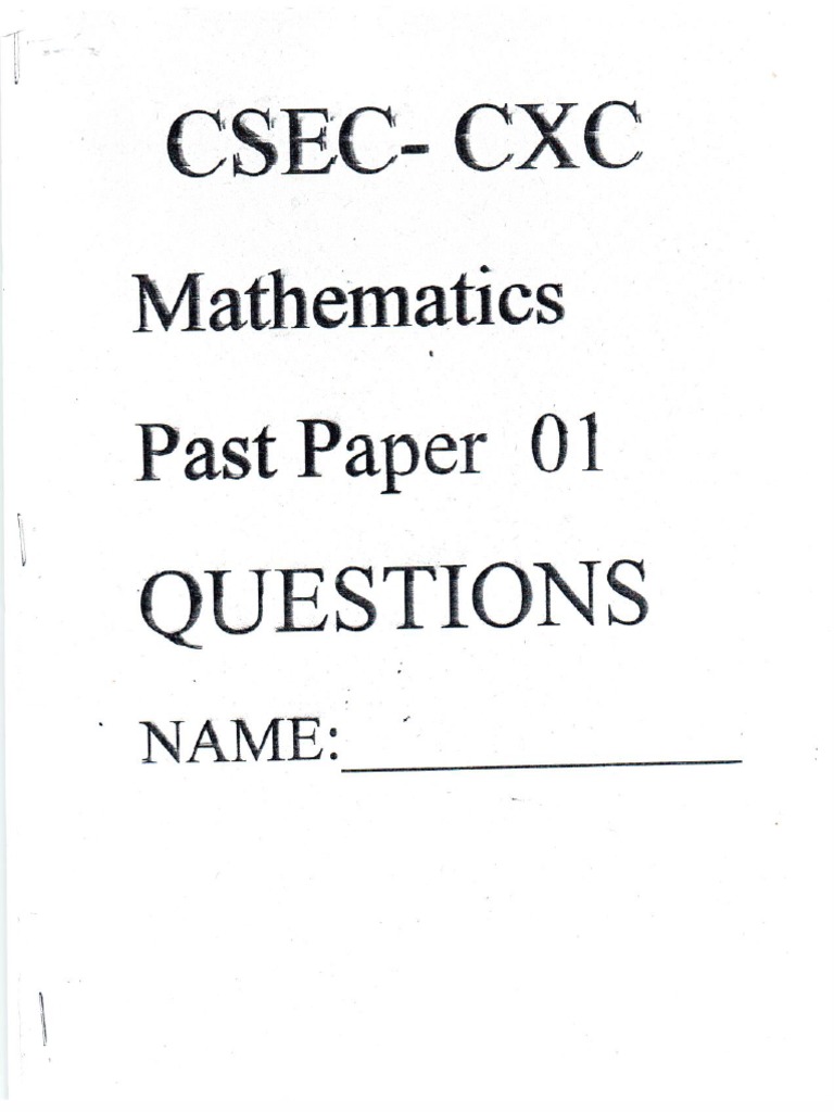 Csec Math MCQ 14-18 | PDF