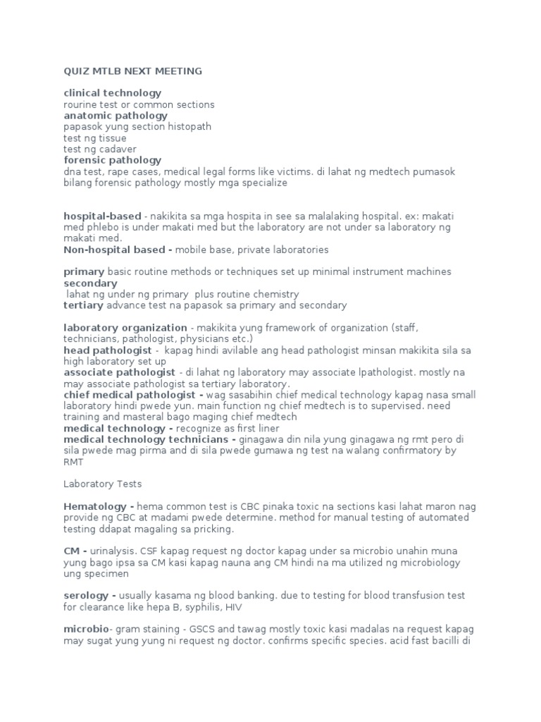 An Overview of Clinical Laboratory Sections, Organization, and Common ...