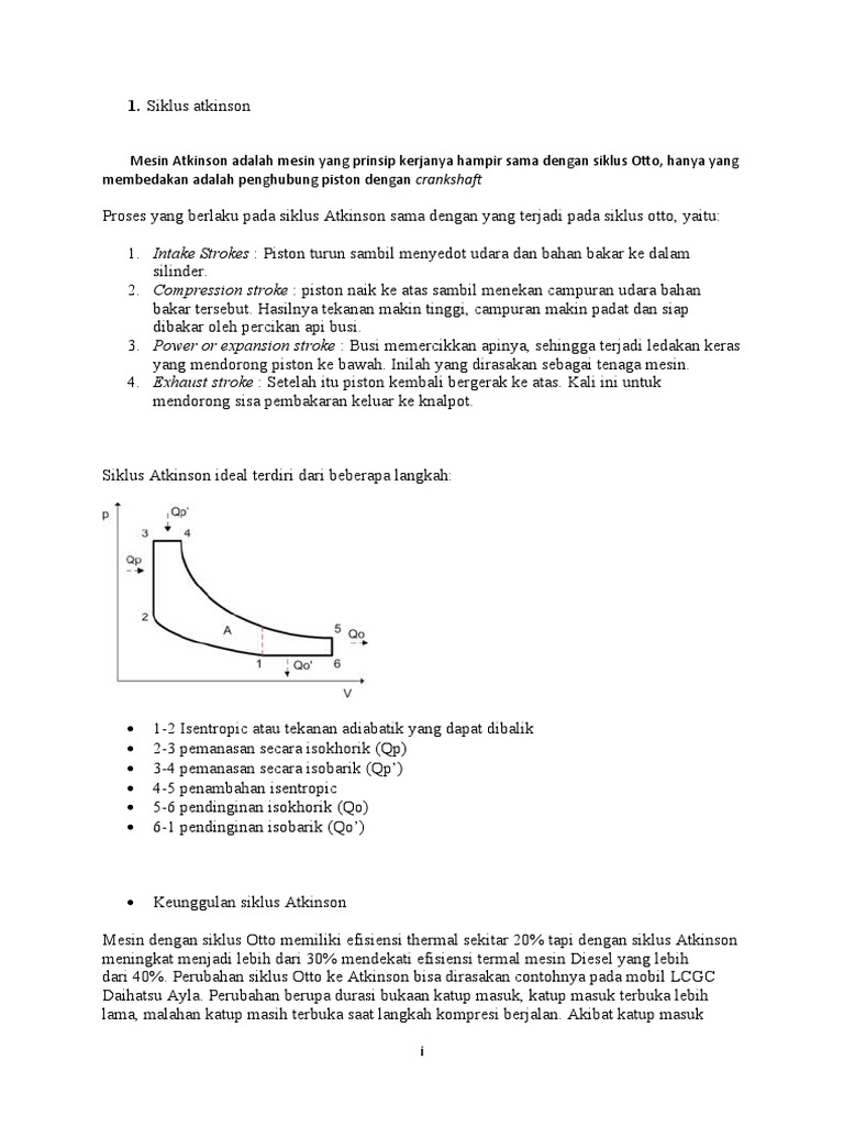 Efisiensi dan Prinsip Siklus Atkinson | PDF