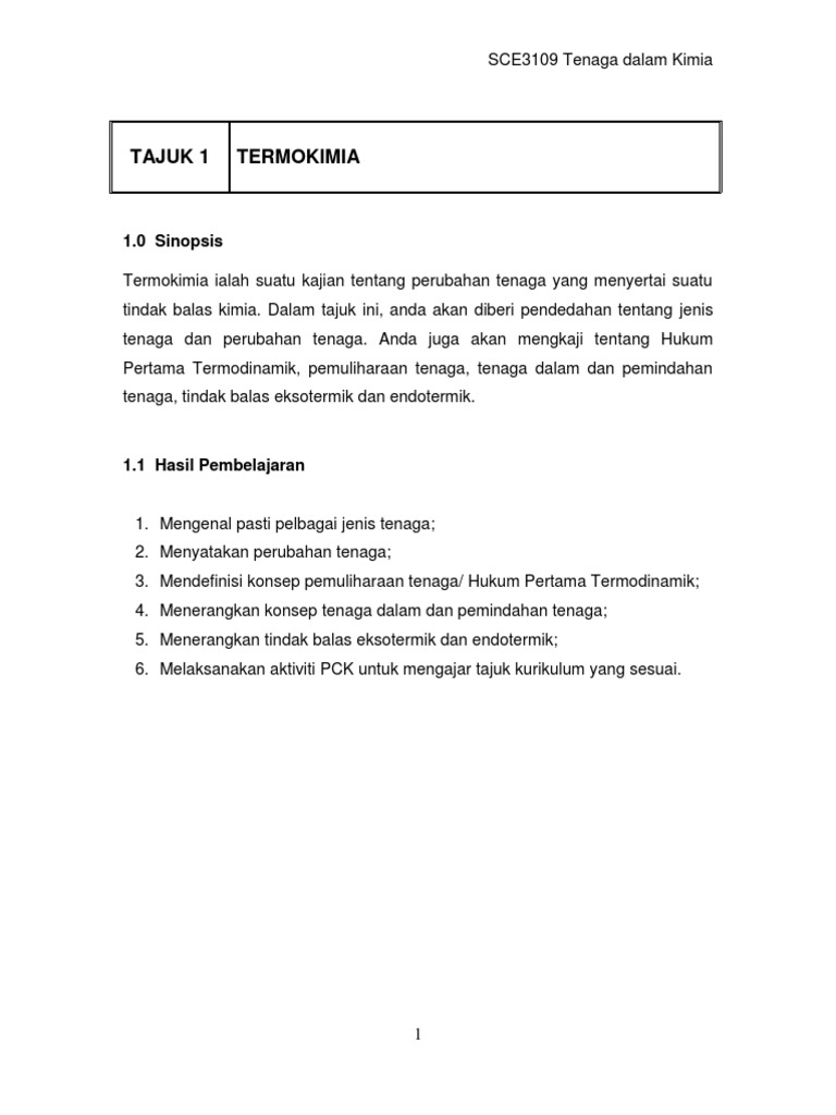 Modul Tenaga Dalam Kimia - Kimia Nuklear PDF | PDF