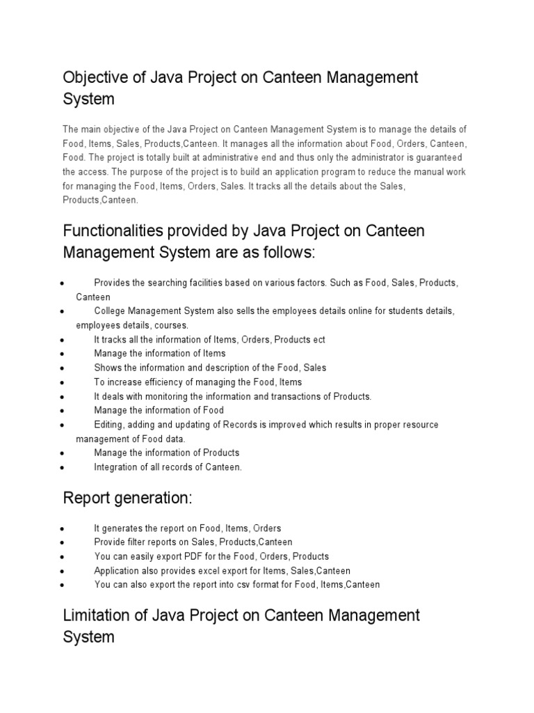 Canteen Management System | PDF | Databases | Computer Programming