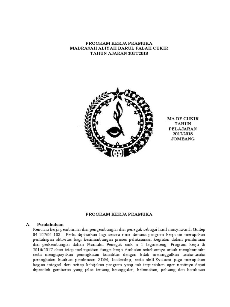 Program Kerja Pramuka | PDF