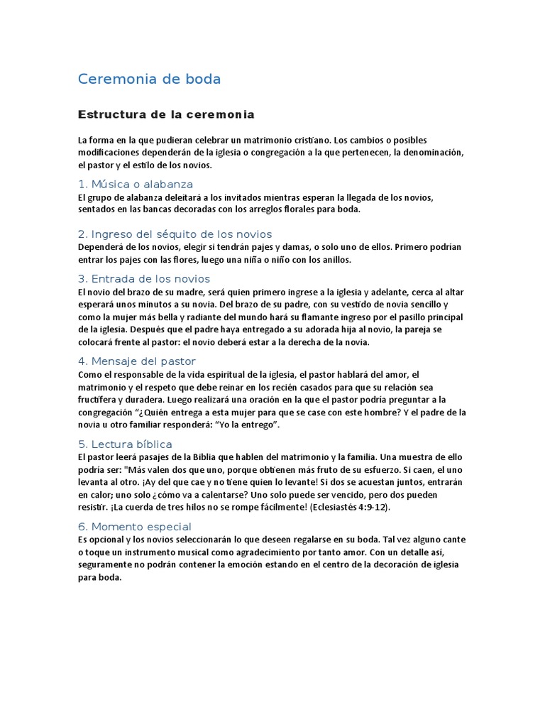 Ceremonia de Boda | PDF | Boda | Matrimonio