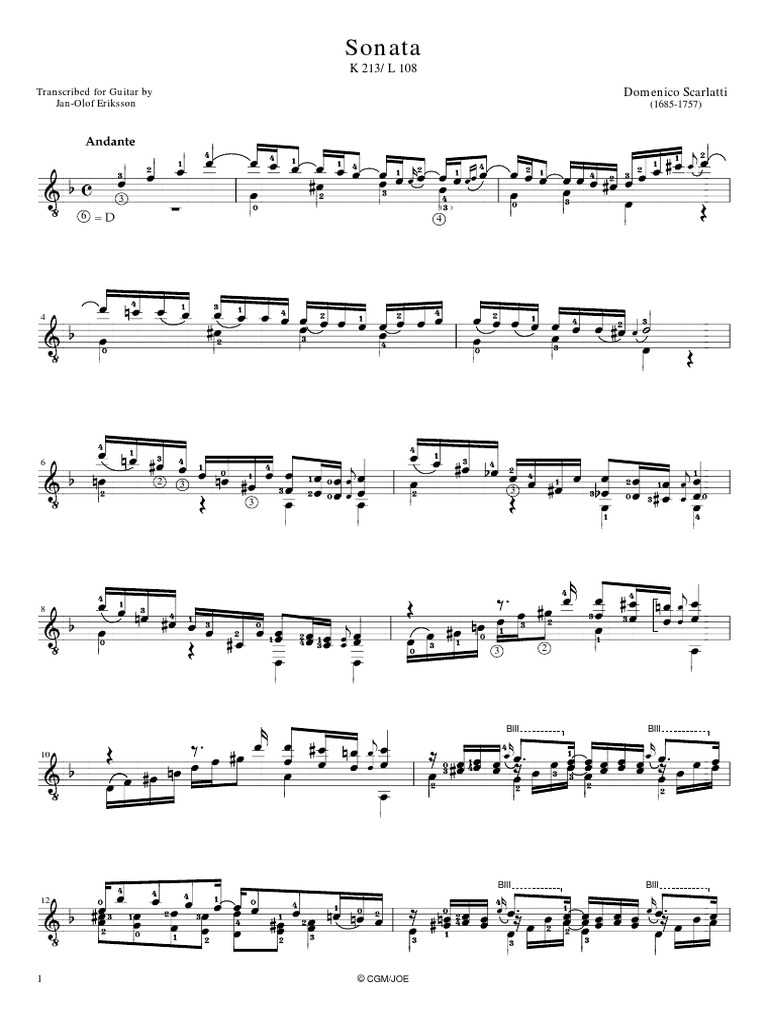 Sonata K213 Scarlatti PDF | PDF | Classical Music