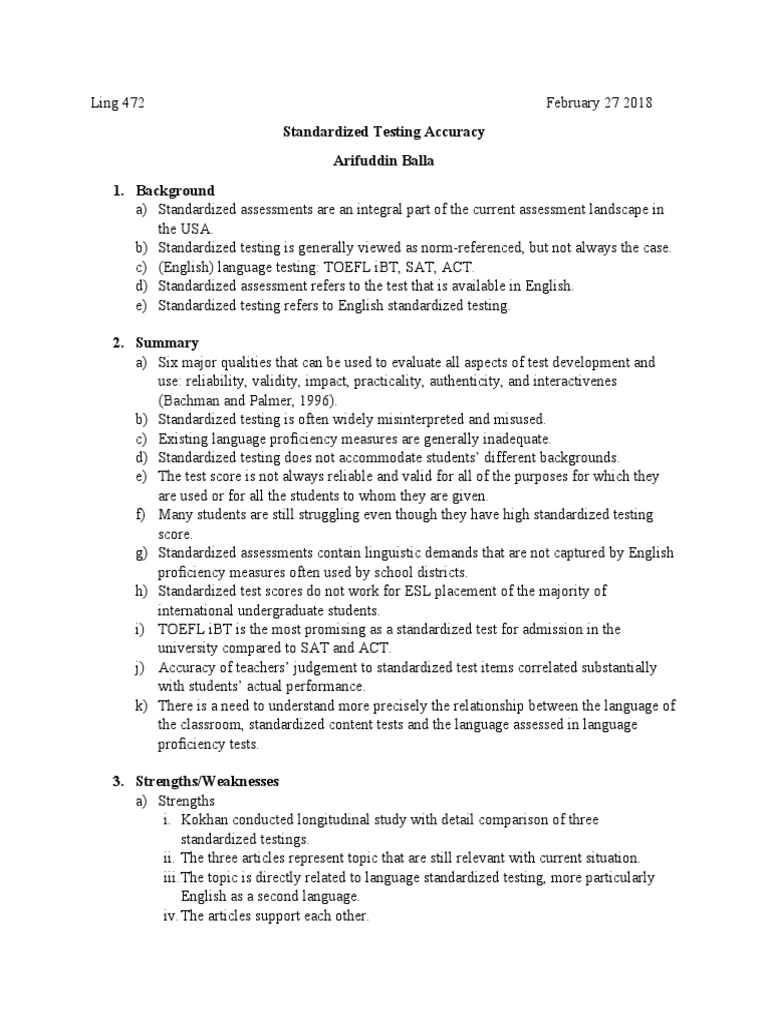 Handout For Presentation | PDF | Standardized Tests | Educational ...