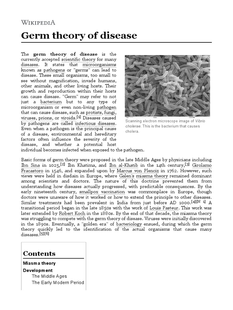 The Development of the Germ Theory of Disease: From Ancient Concepts of ...