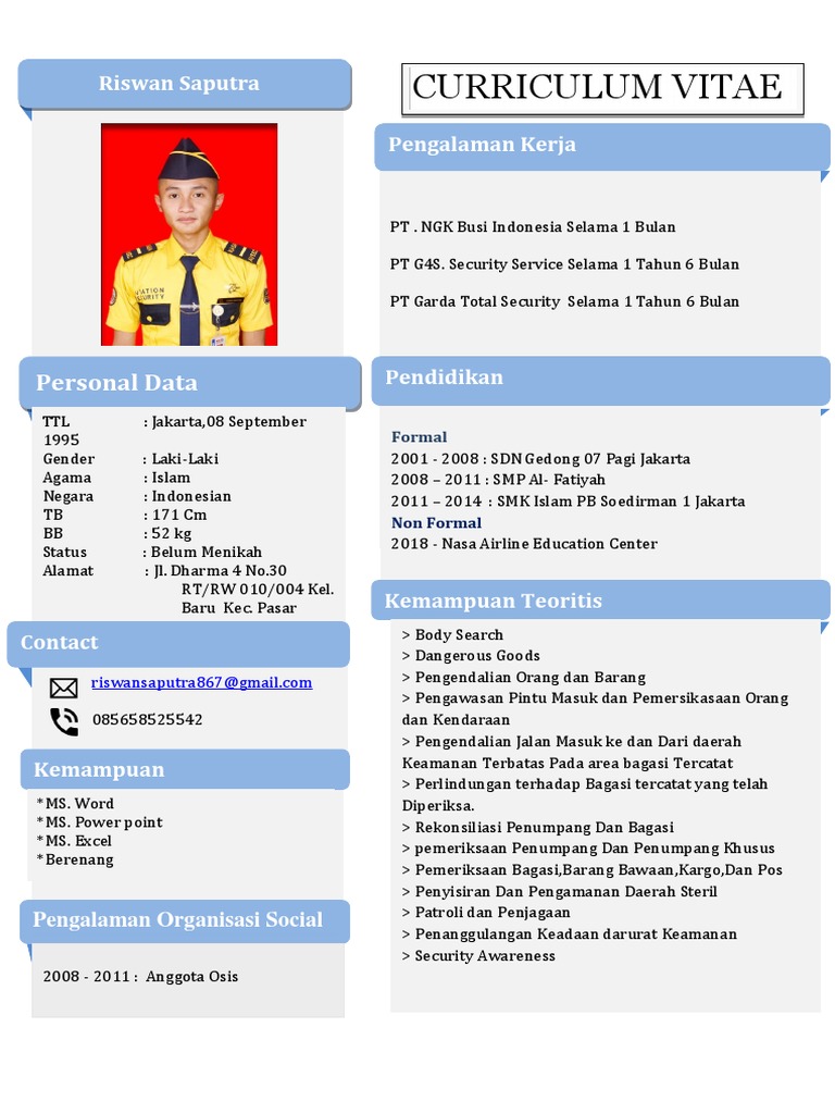 CV Riswan Saputra Avsec 09-Dikonversi | PDF