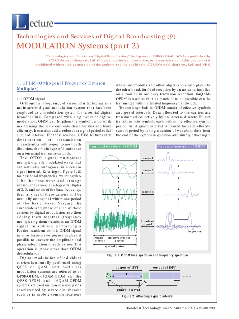 MODULATION Systems (Part 2) : Technologies and Services of Digital Broadcasting | PDF ...