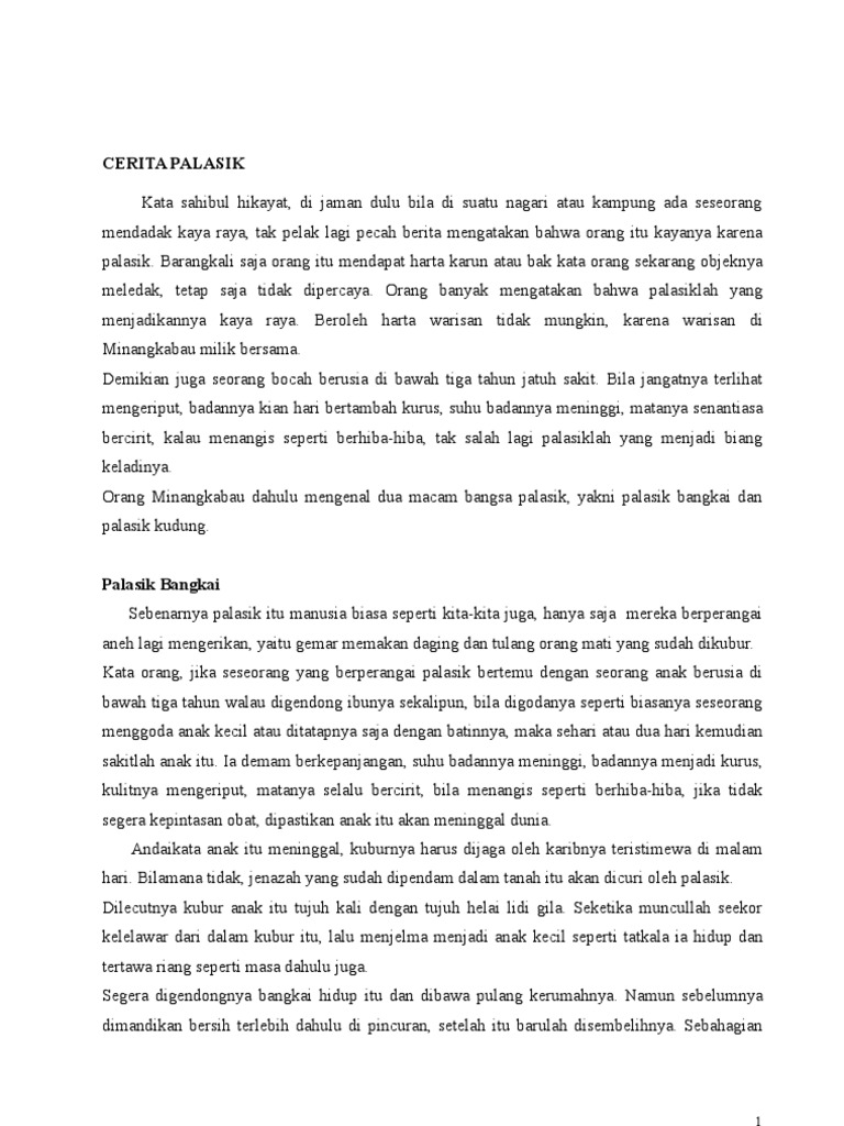 Mitos Palasik dalam Budaya Minangkabau | PDF