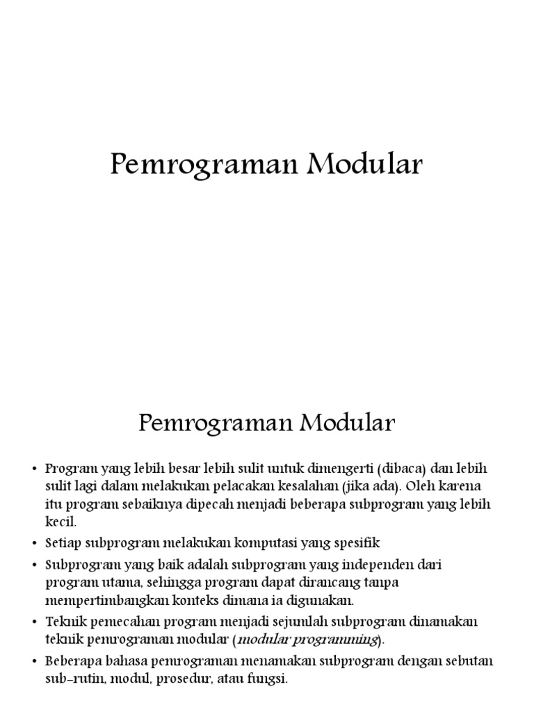 Bab 9 Pemrograman Modular PDF | PDF | Komputer