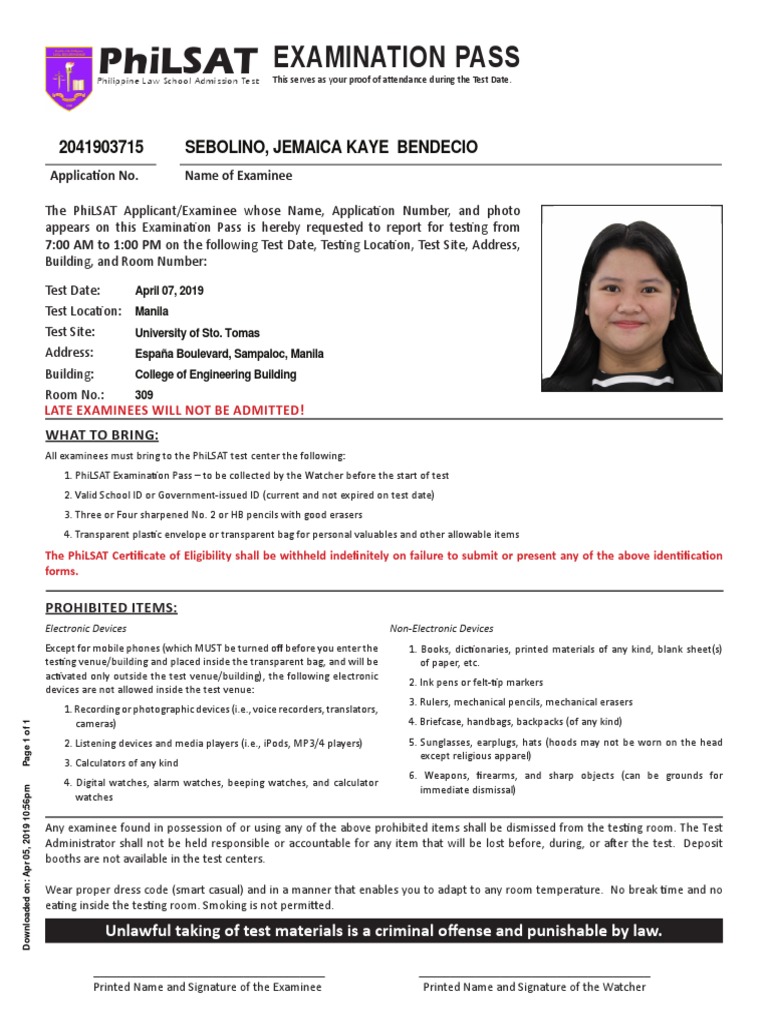 Philsat Examination Pass-2041903715 PDF | PDF