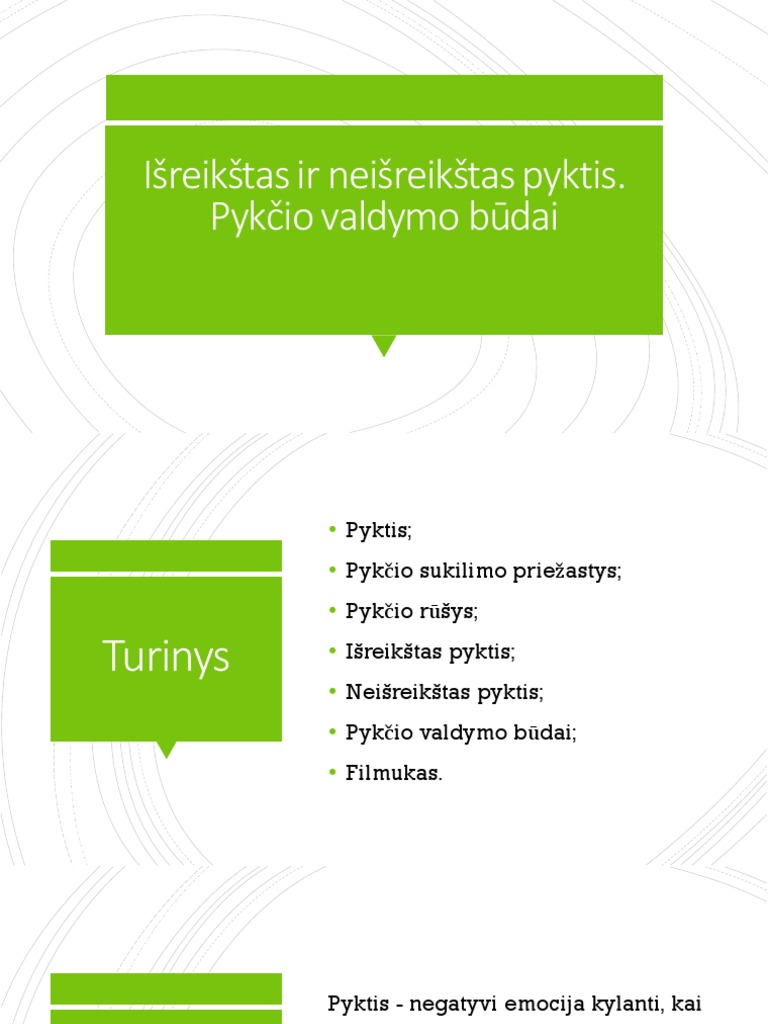 Išreikštas Ir Neišreikštas Pyktis. Pykčio Valdymo Būdai | PDF