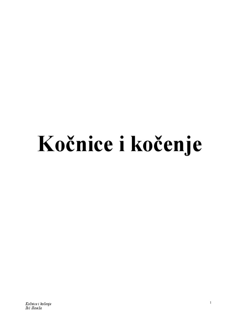 Kocenje I Kocnice PDF | PDF