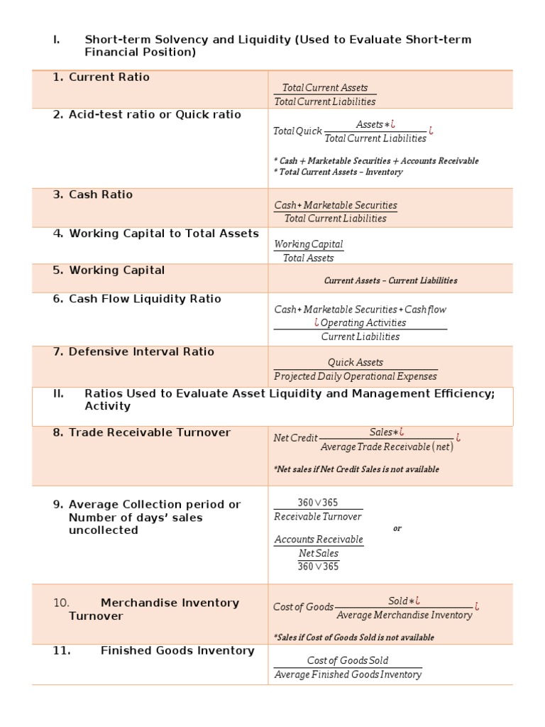 Cash + Marketable Securities + Accounts Receivable Total Current Assets ...
