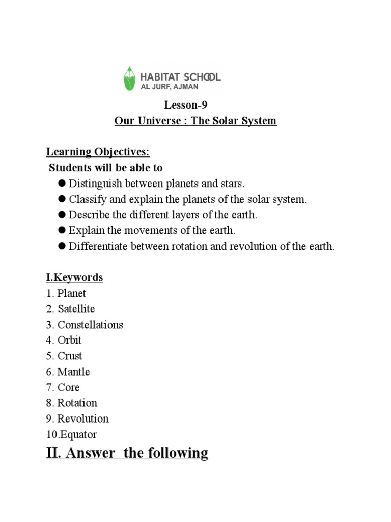 Our Universe - The Solar System | PDF