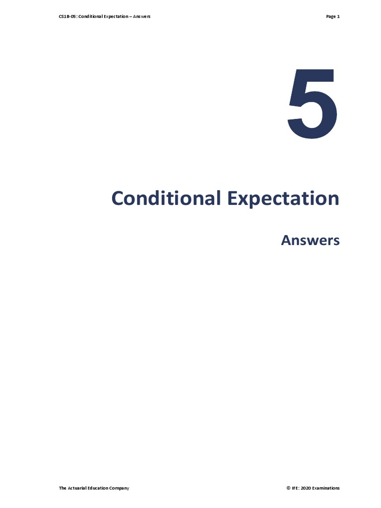 Conditional Expectation: Answers | PDF