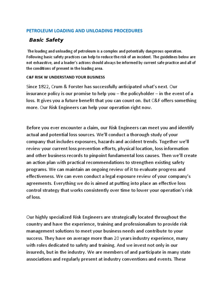 Step of Unloading & Loading of Fuel | PDF | Truck | Risk