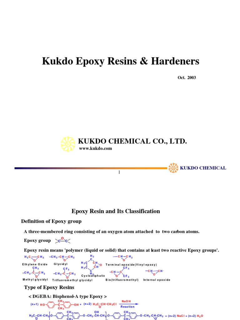Kukdo Epoxy Resins & Hardeners Classification Guide | PDF | Epoxy ...
