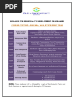 Detailed Syllabus of Personality Development Course | PDF | Etiquette ...