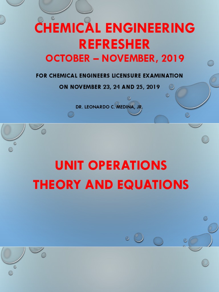Chemical Engineering Equations Overview | PDF | Mill (Grinding ...