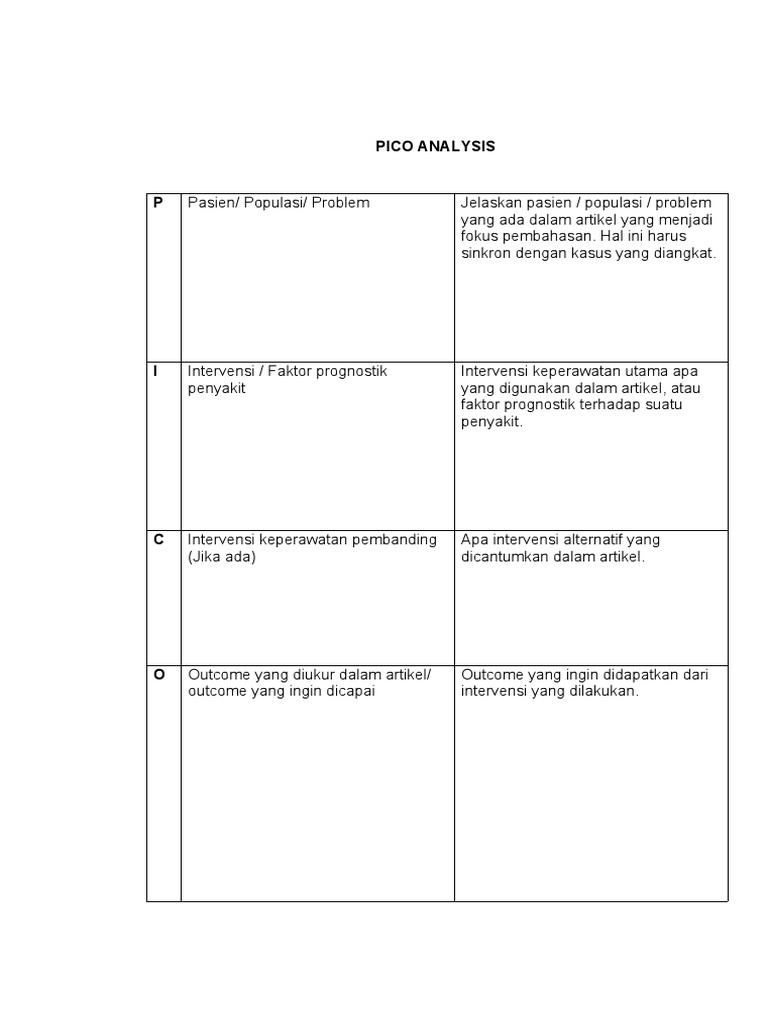 Analisis Format PICO dalam Keperawatan | PDF | Sains & Matematika