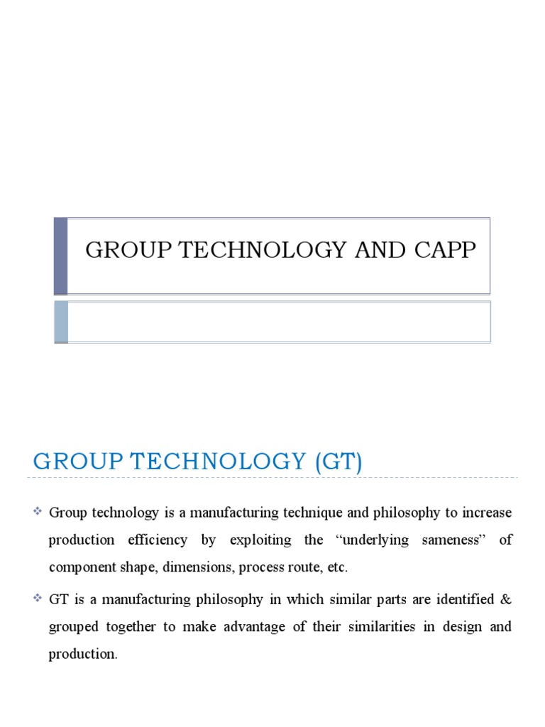 Group Technology & Capp | PDF | Machining | Computer Aided Design
