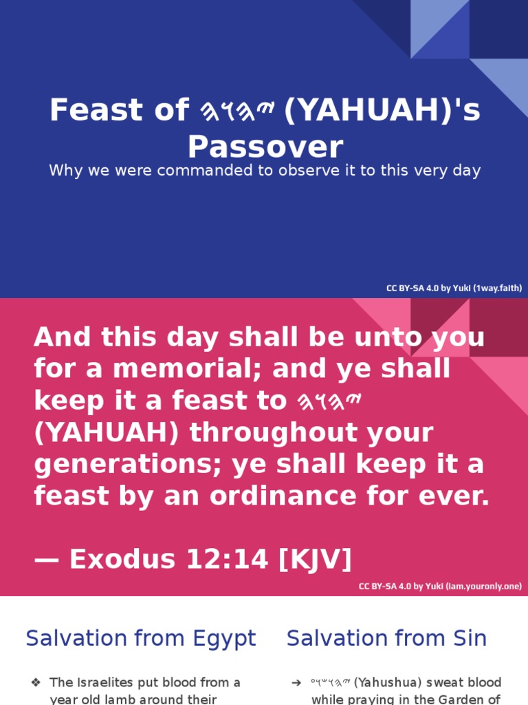 Feast of Passover | PDF | The Exodus | Passover