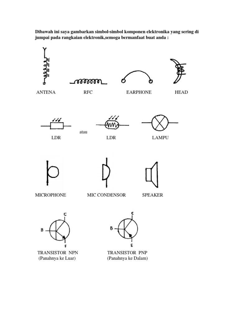 Simbol Komponen Elektronika Umum | PDF | Griya & Taman | Teknologi ...