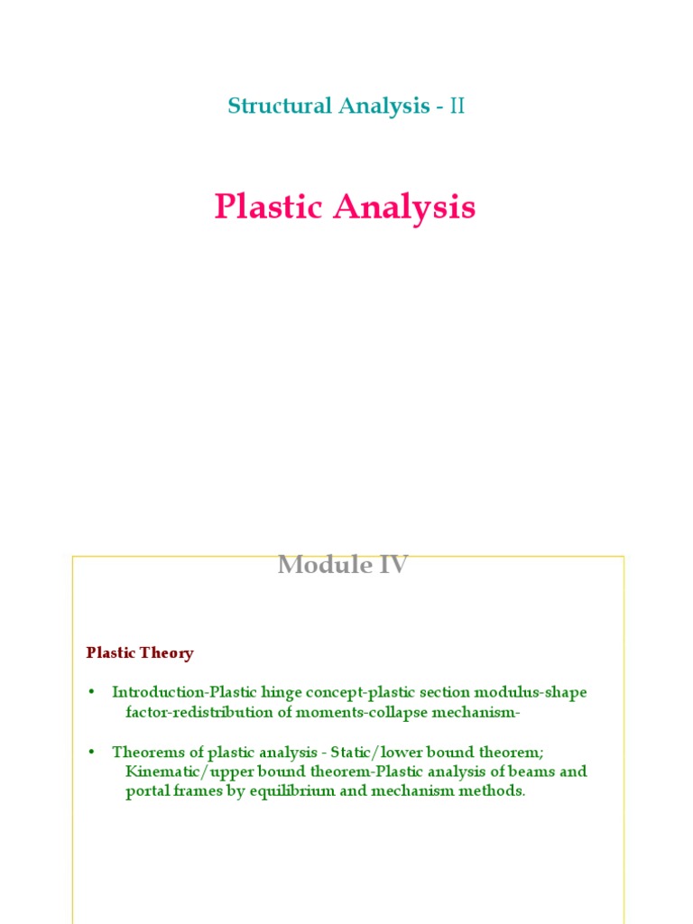 Plastic Analysis in Structural Engineering | PDF | Deformation (Engineering) | Plasticity (Physics)