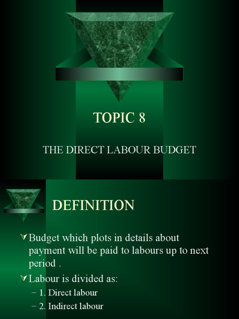 Topic 8: The Direct Labour Budget | PDF | Layoff | Labour Economics