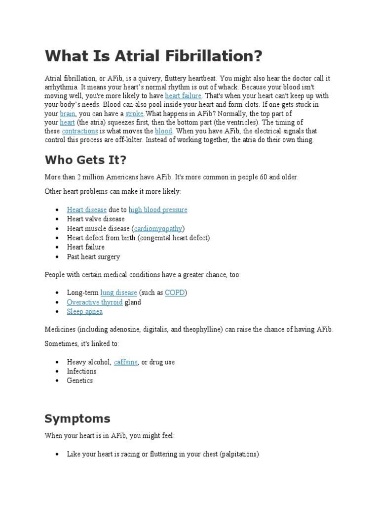 What Is Atrial Fibrillation | PDF | Cardiology | Heart