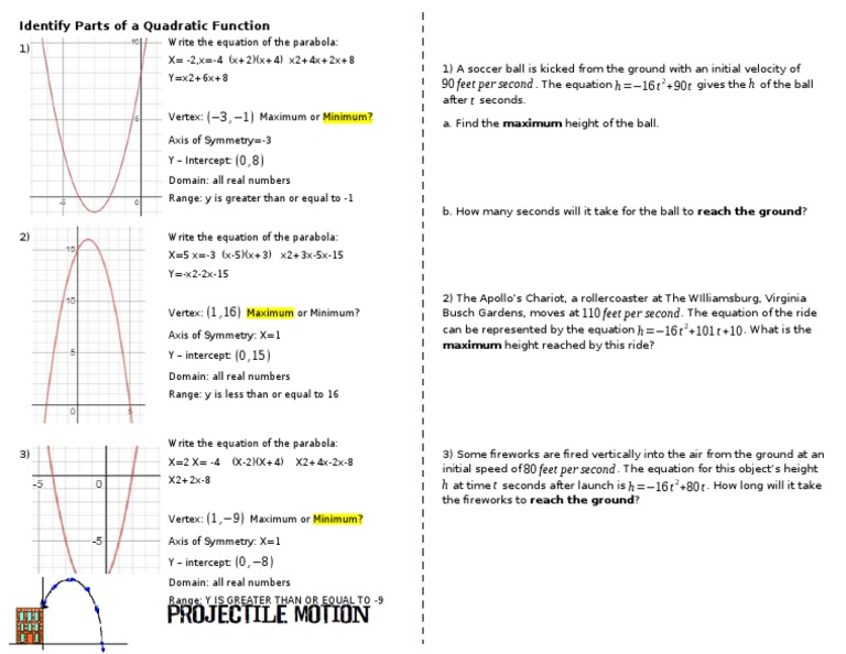 Identify Quad Parts & Projectile Motion | PDF | Physics | Mechanics