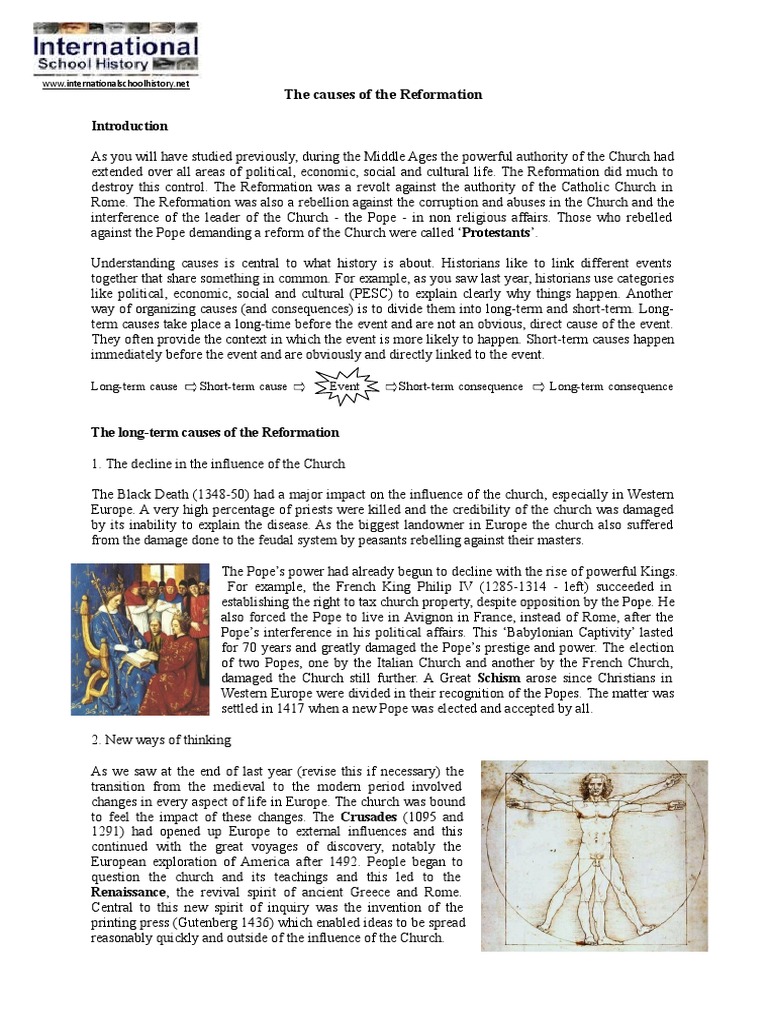 Causes of the Reformation Explained | PDF | Martin Luther | Catholic Church