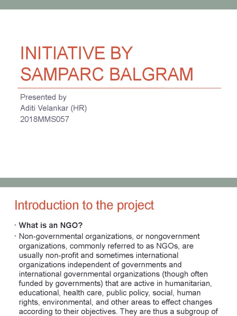 The Initiative by Samparc Balgram | PDF | Non Governmental Organization