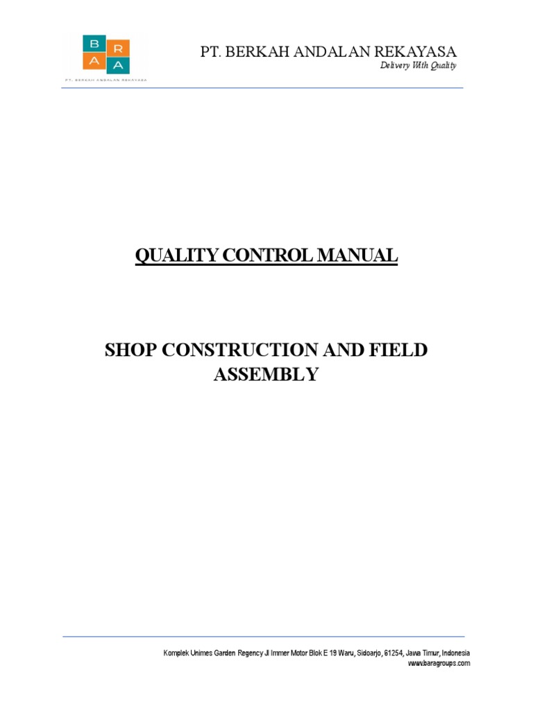 Quality Control Manual Pt. Bara | PDF | Welding | Construction