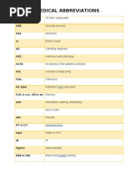 CNA Medical Abbreviations Guide | PDF | Childbirth | Breathing