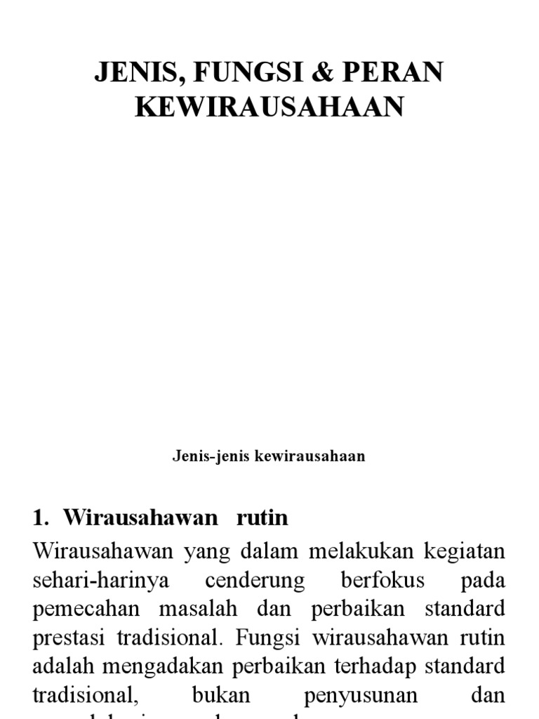Jenis, Fungsi Peran | PDF | Karier & Perkembangan | Bisnis