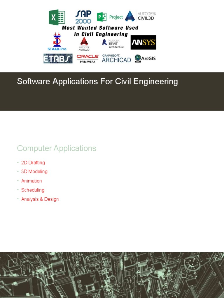 Softwares Used in Civil Engineering | PDF | Auto Cad | Autodesk Revit