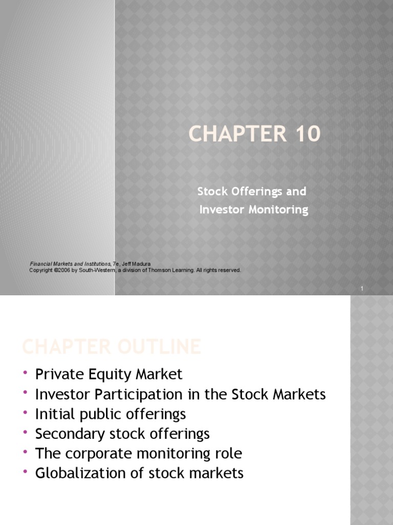 03 Stock Offerings and Monitoring Investor | PDF | Initial Public ...