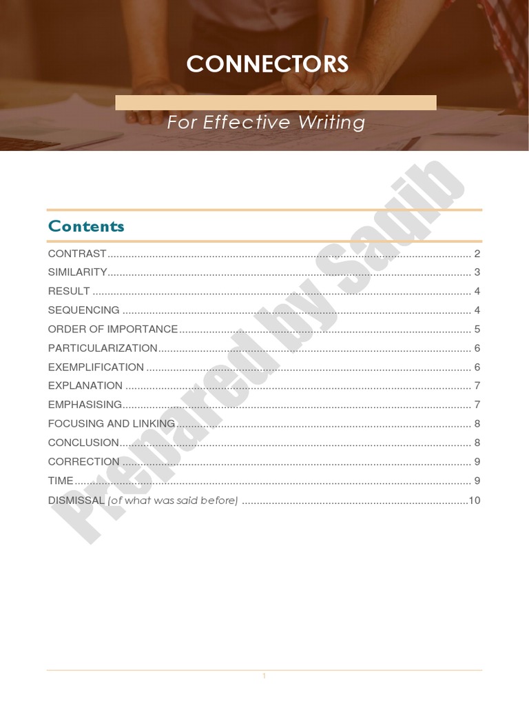 Writing Connectors Guide | PDF | English Language | Linguistics