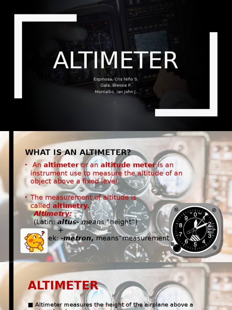 Altimeter: Espinosa, Cris Niño S. Gale, Blessie P. Montalbo, Ian John J | Download Free PDF ...