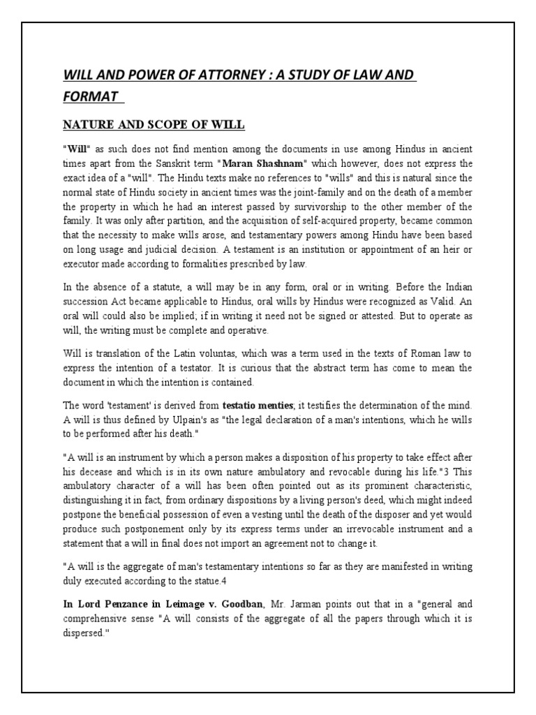 Wills and Power of Attorney Overview | PDF | Power Of Attorney | Will ...