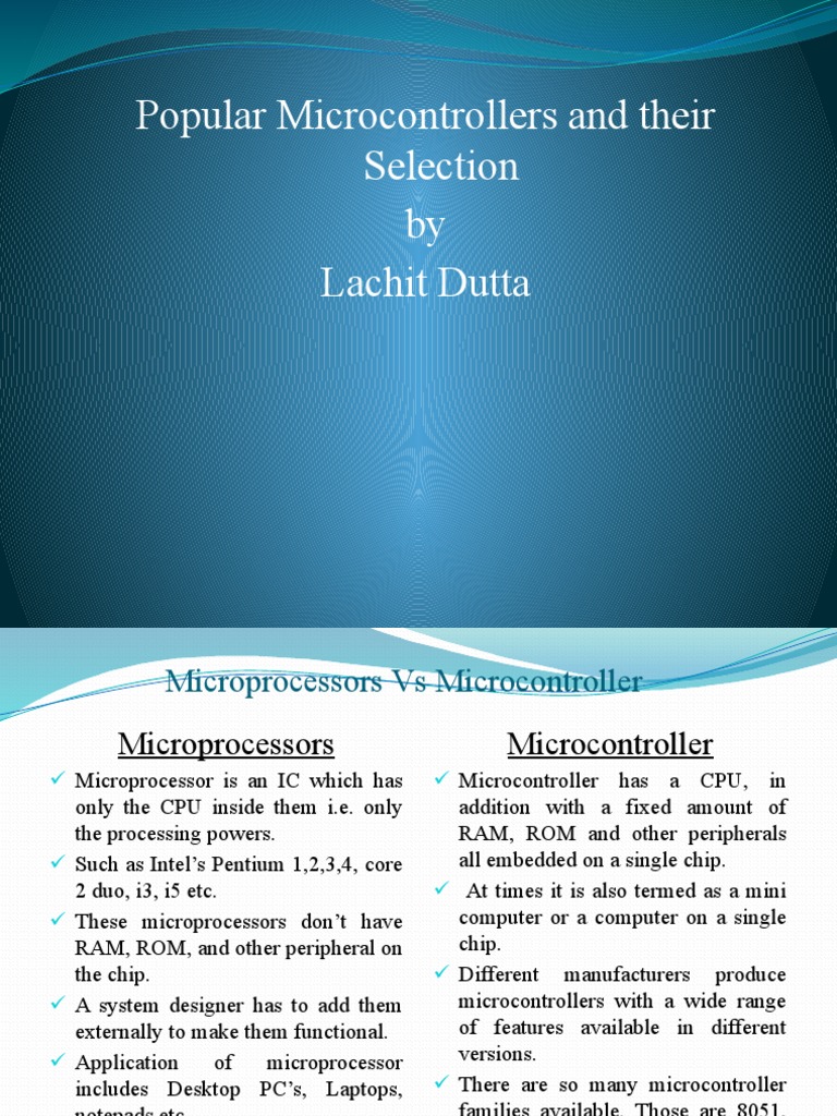 Popular Microcontroller and Their Selection | PDF | Microcontroller ...