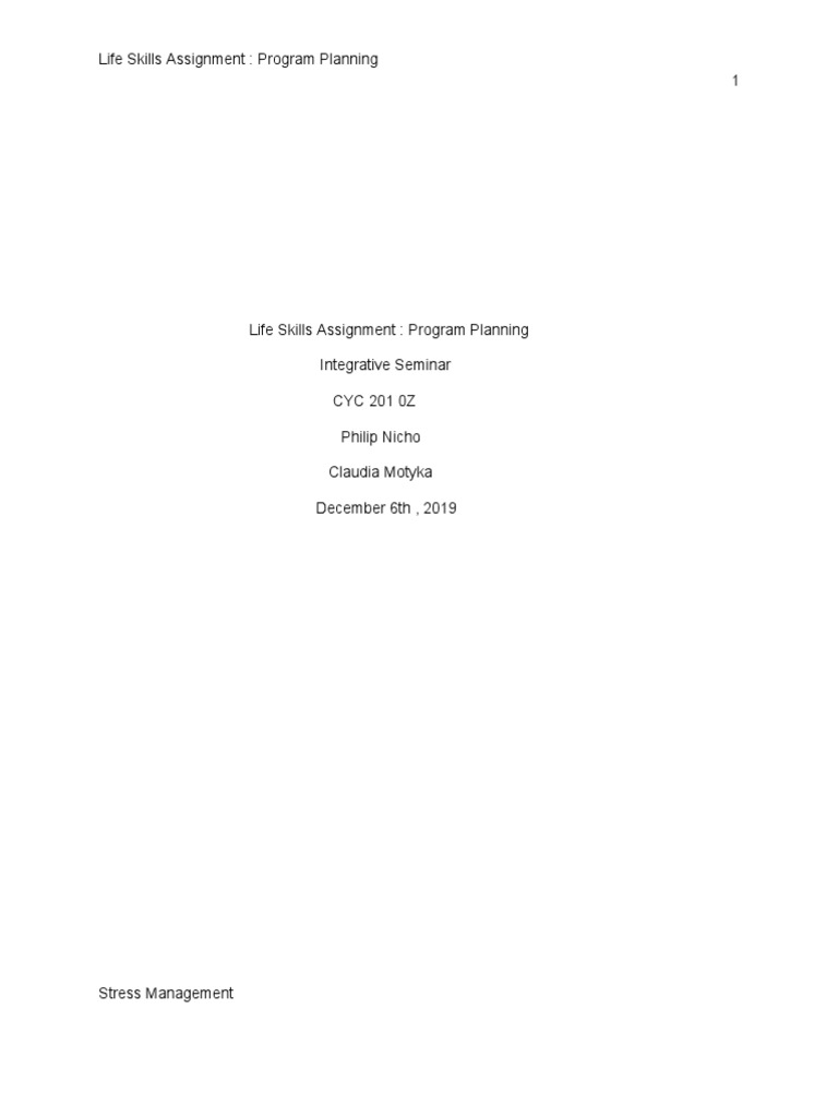 Life Skills Assignment 1 | PDF | Memory | Applied Psychology