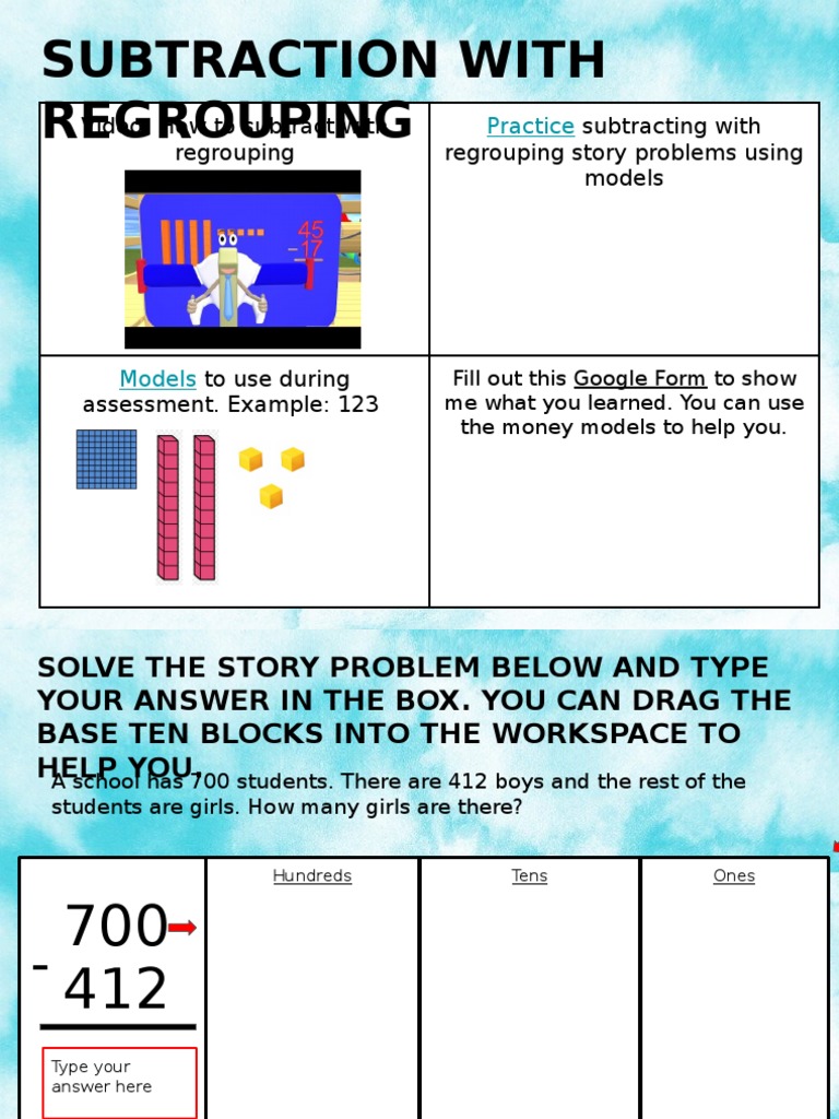 Subtraction With Regrouping | PDF | Language Arts & Discipline