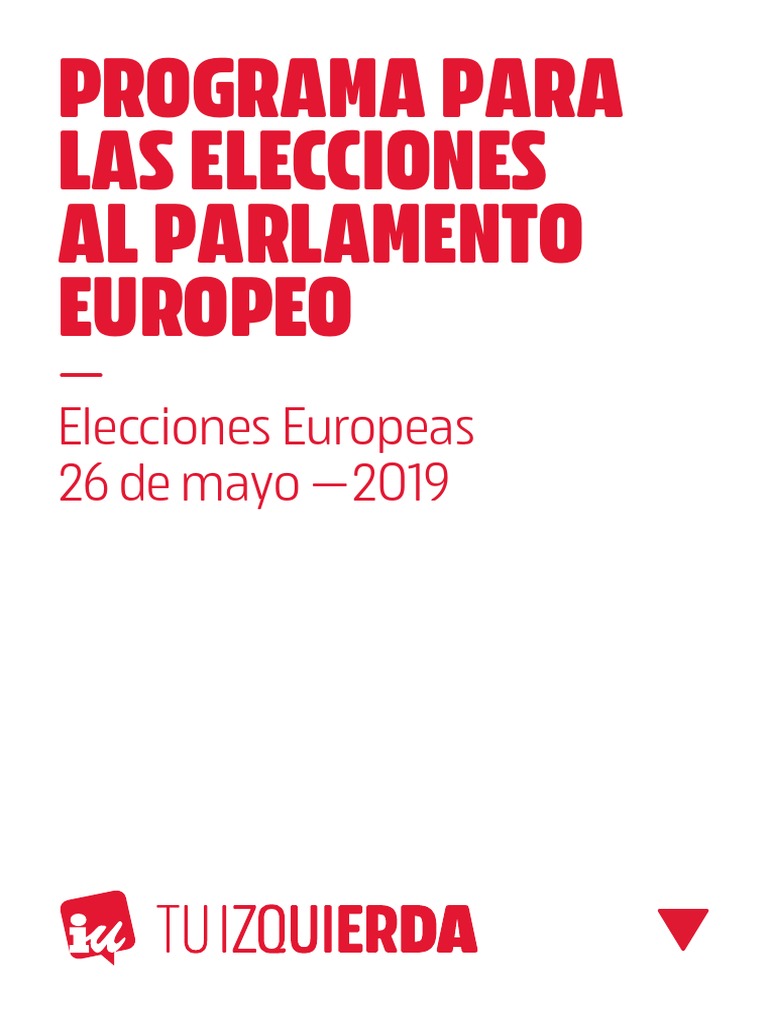 Programa Completo IU Europeas 2019 | PDF | Unión Europea | Deuda gubernamental