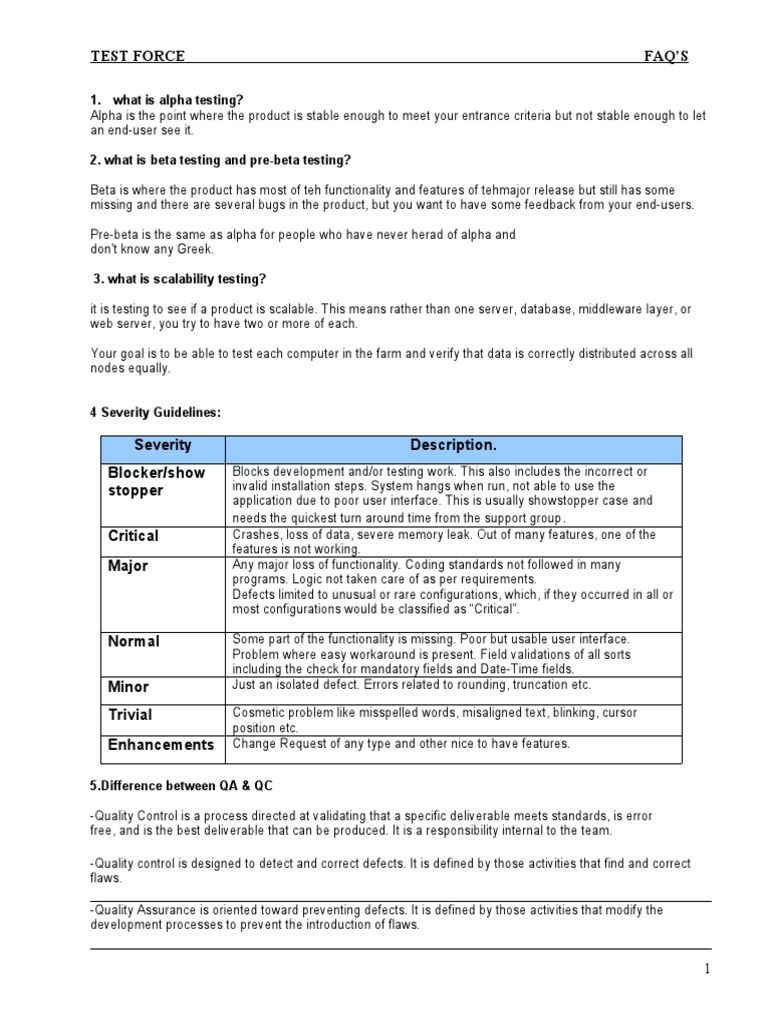 Test Force Faq'S: 1. What Is Alpha Testing? | PDF | Windows Registry ...
