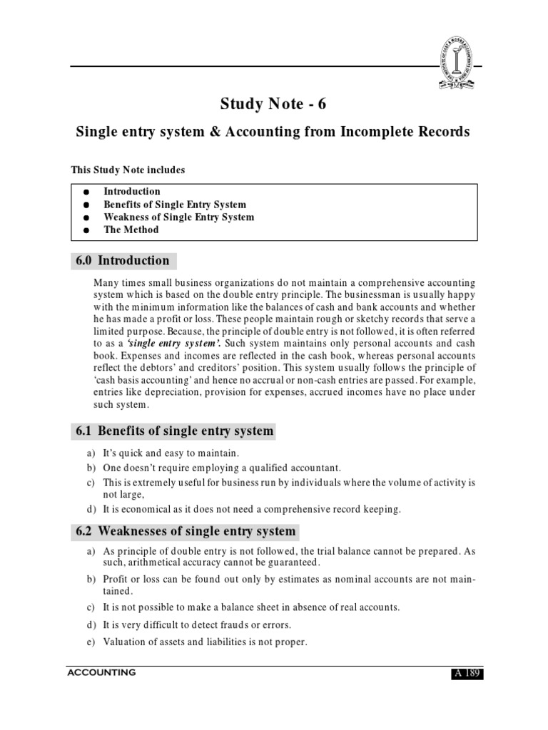 Accounting For Single Entry and Incomplete Records PDF | PDF | Credit ...