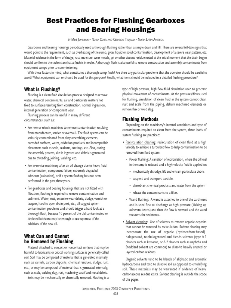Gearbox Flushing Best Practices | PDF | Fluid Dynamics | Reynolds Number